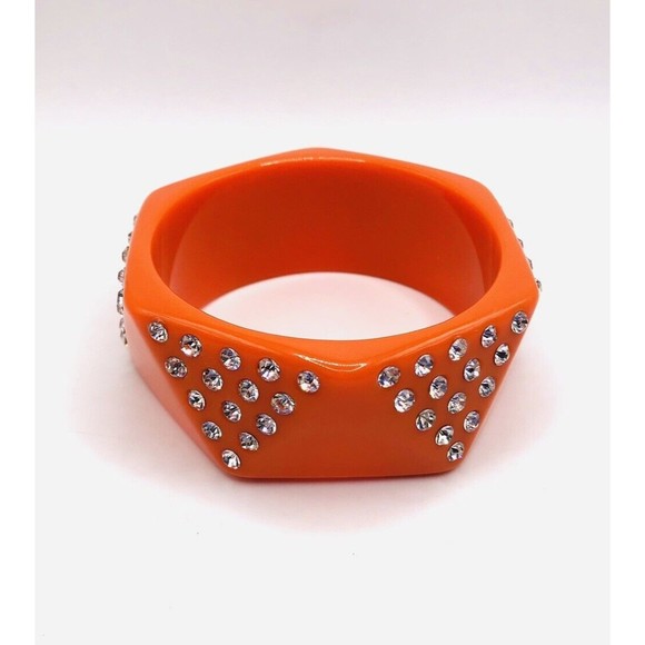 Vintage | Jewelry | Vintage Modern Retro Tangerine Orange Lucite Chunky ...